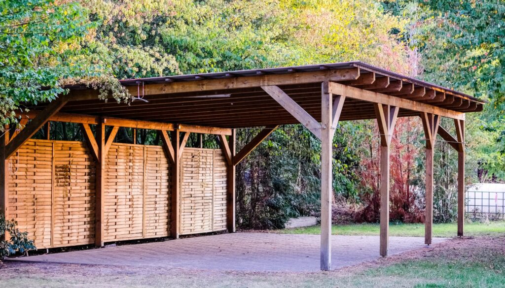 Garážové stání, dřevěný přístřešek na auto - Pergoly Trutnov